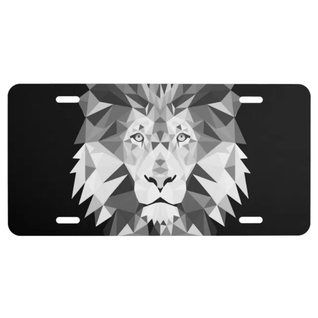 Cool Geometric Lion Head License Plate | Zazzle
