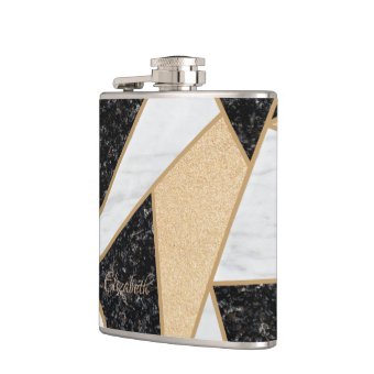 Cool Geometric Marble Texture Flask | Zazzle
