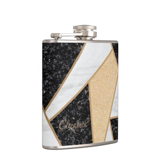 Cool Geometric Marble Texture Flask | Zazzle