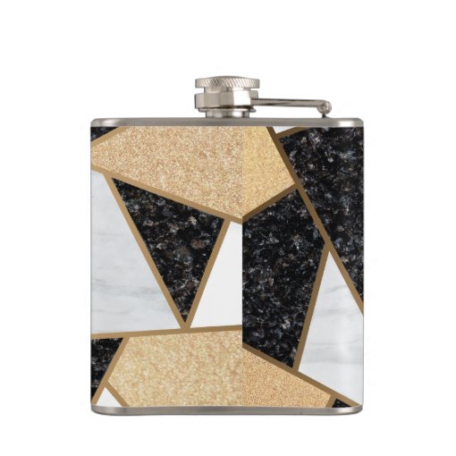 Cool Geometric Marble Texture Flask | Zazzle