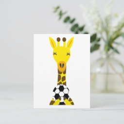 Cool Giraffe Playing Soccer Postcard | Zazzle