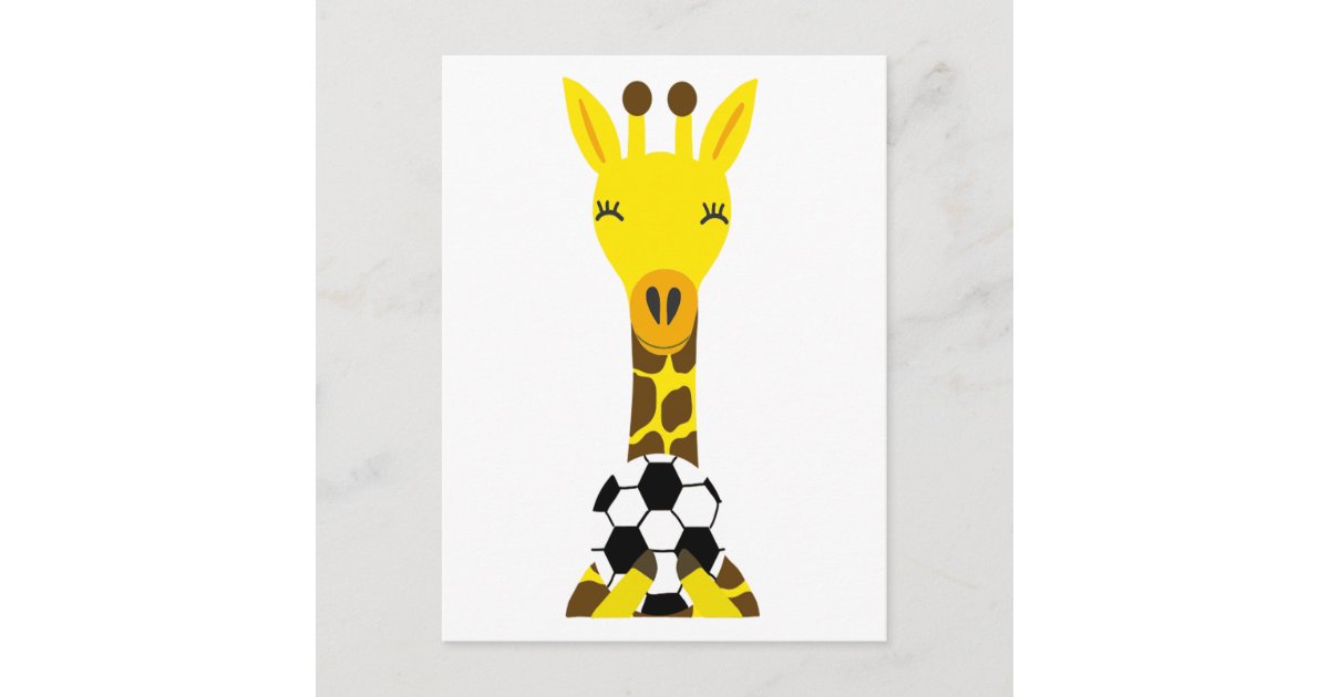 Cool Giraffe Playing Soccer Postcard | Zazzle