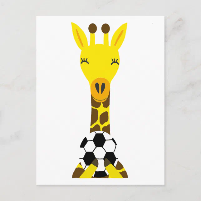 Cool Giraffe Playing Soccer Postcard | Zazzle