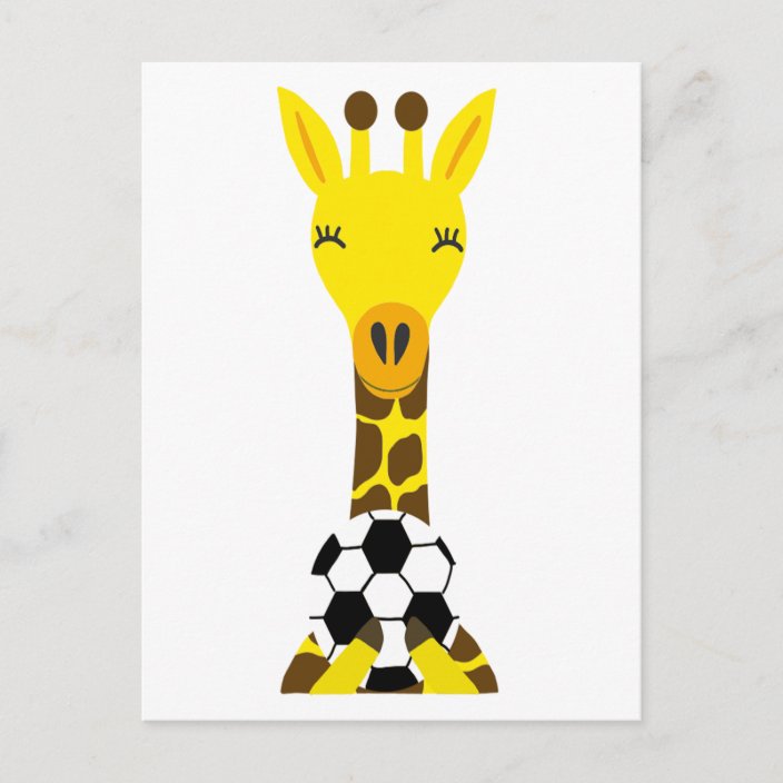 Cool Giraffe Playing Soccer Postcard | Zazzle.com