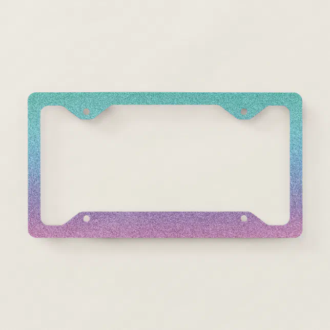 Cool Girly Colorful Glitter License Plate Frame | Zazzle
