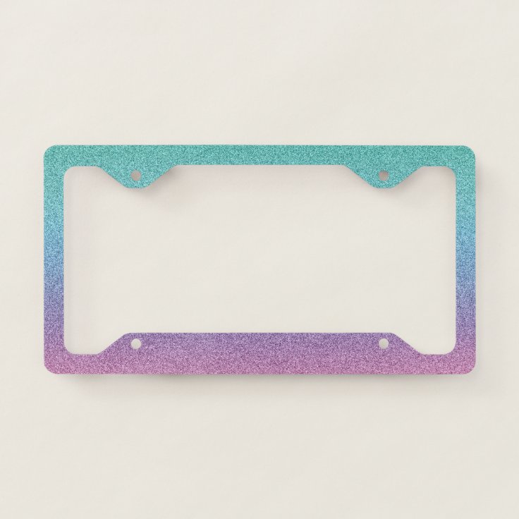 Cool Girly Colorful Glitter License Plate Frame | Zazzle