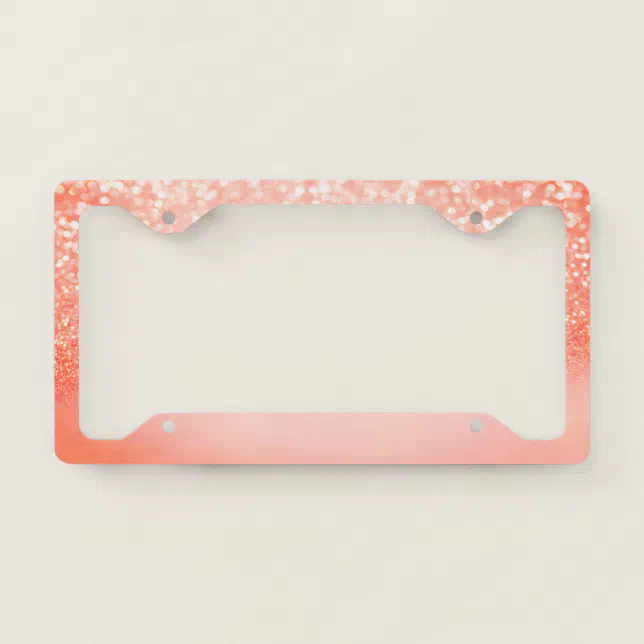 Cool Girly Glitter Bokeh Ombre License Plate Frame | Zazzle