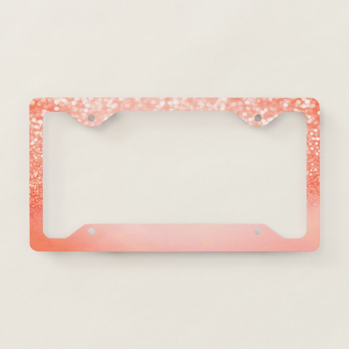 Cool Girly Glitter Bokeh Ombre License Plate Frame | Zazzle.com