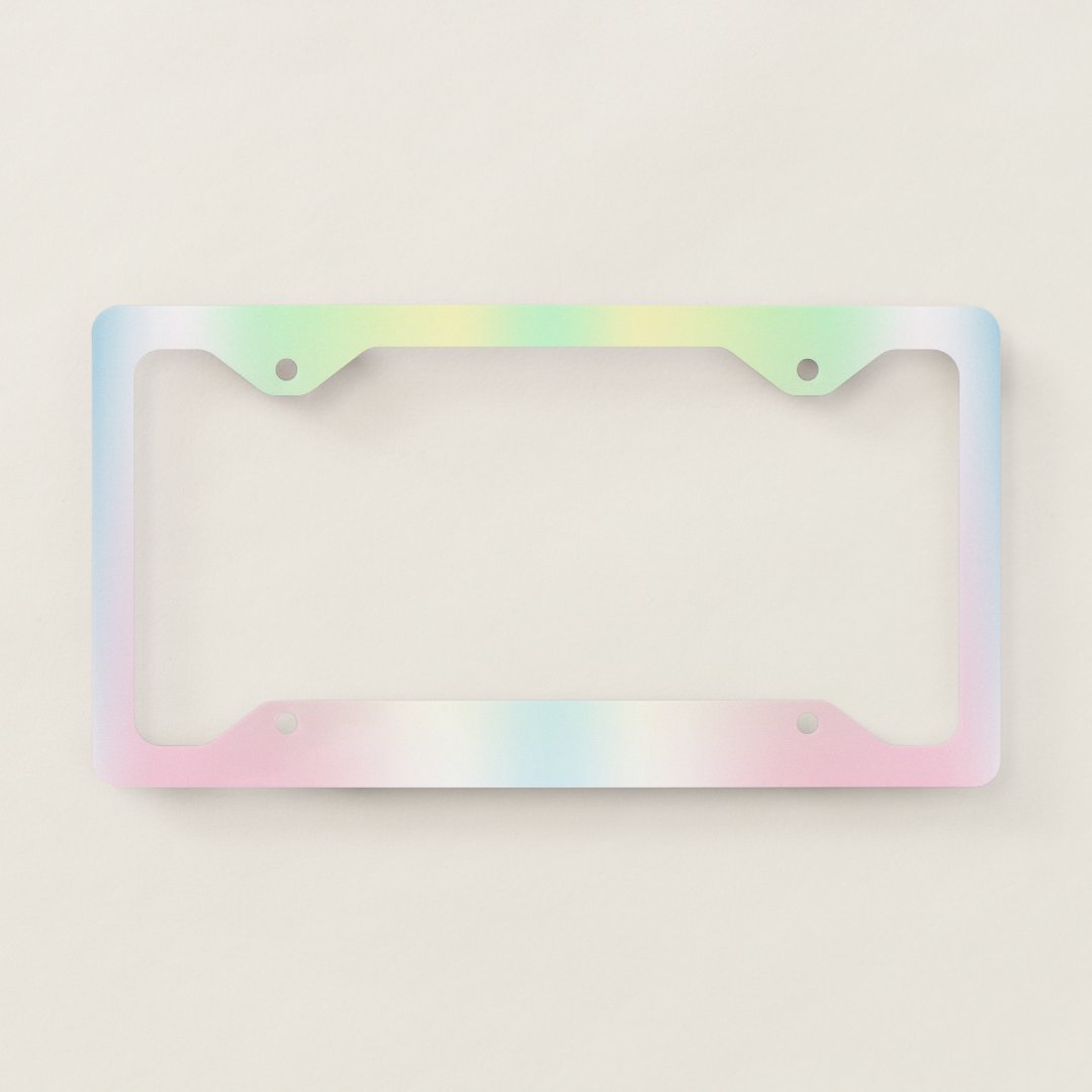 Cool Girly Holographic Iridescent License Plate Frame | Zazzle