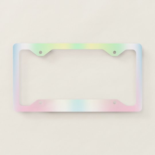 Cool Girly Holographic Iridescent License Plate Frame | Zazzle.com