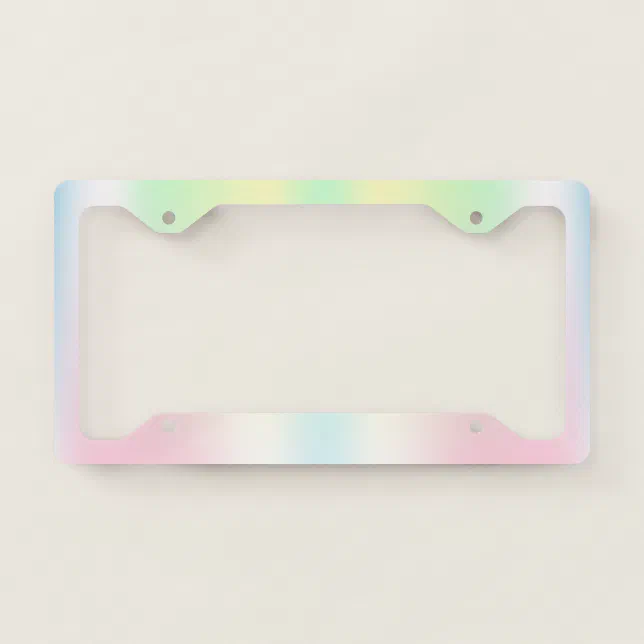 Cool Girly Holographic Iridescent License Plate Frame | Zazzle