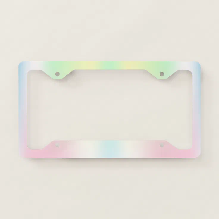 Cool Girly Holographic Iridescent License Plate Frame | Zazzle