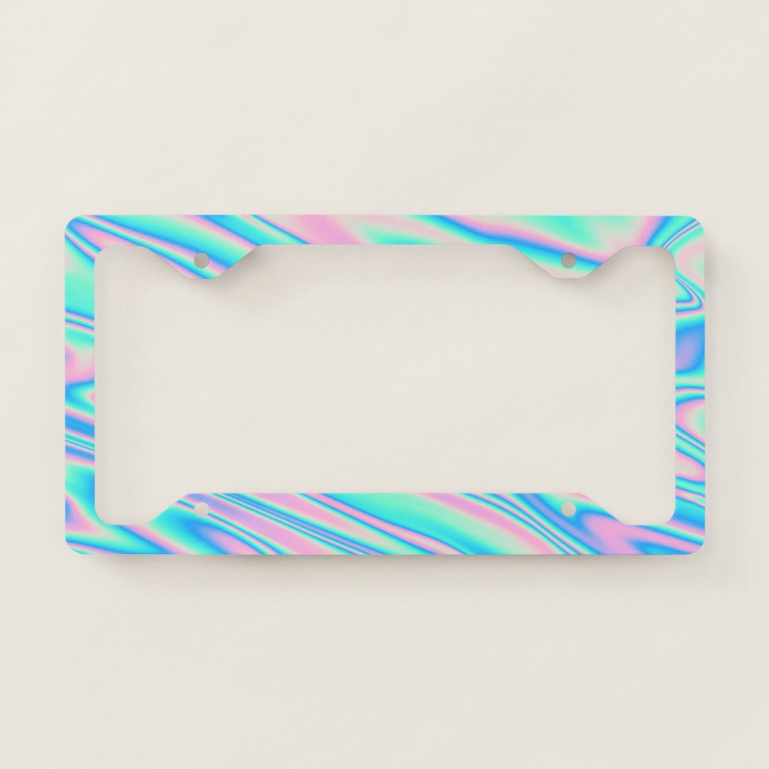 Cool Girly Holographic License Plate Frame | Zazzle