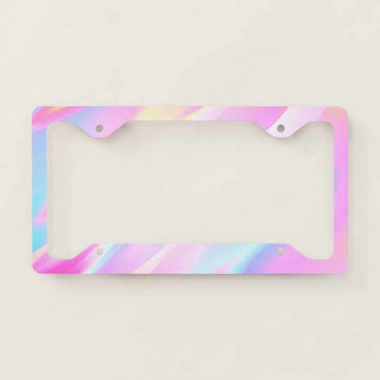 Cool Girly Ombre Pastel Colorful License Plate Frame | Zazzle.com