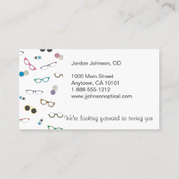 Cool Glasses and Contacts Eye Care Business Card | Zazzle