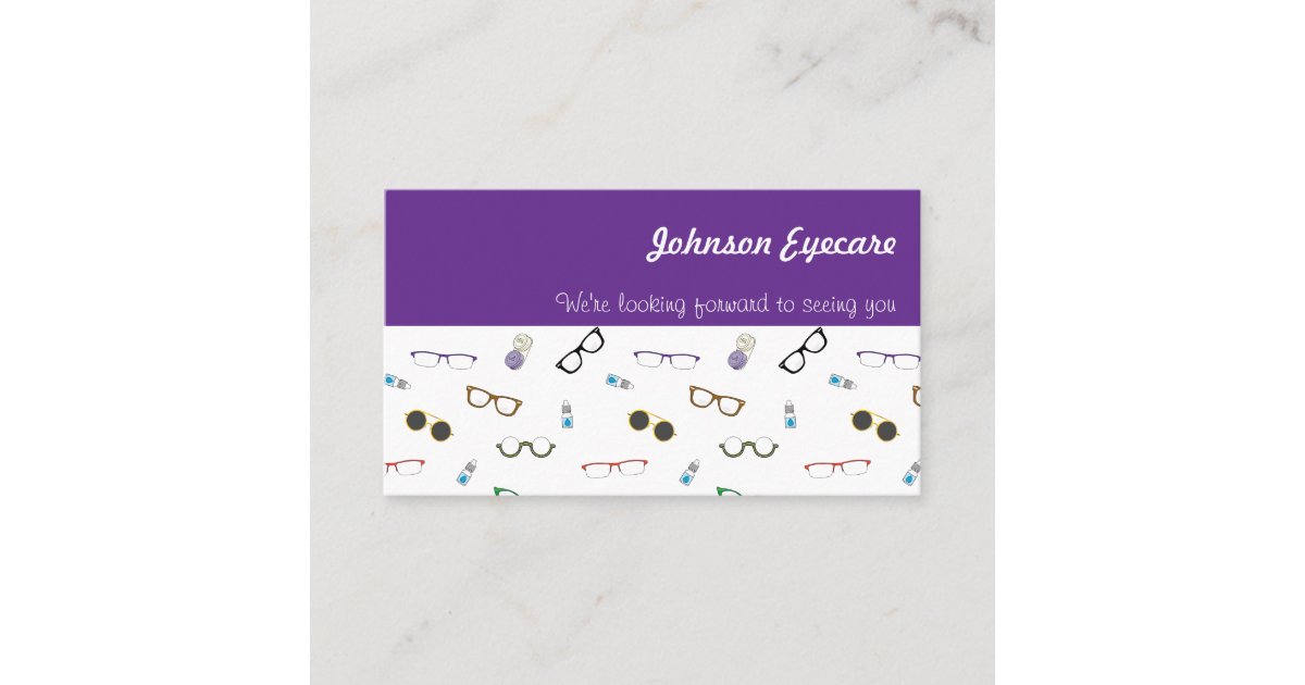 Cool Glasses and Contacts Eye Care Business Card | Zazzle