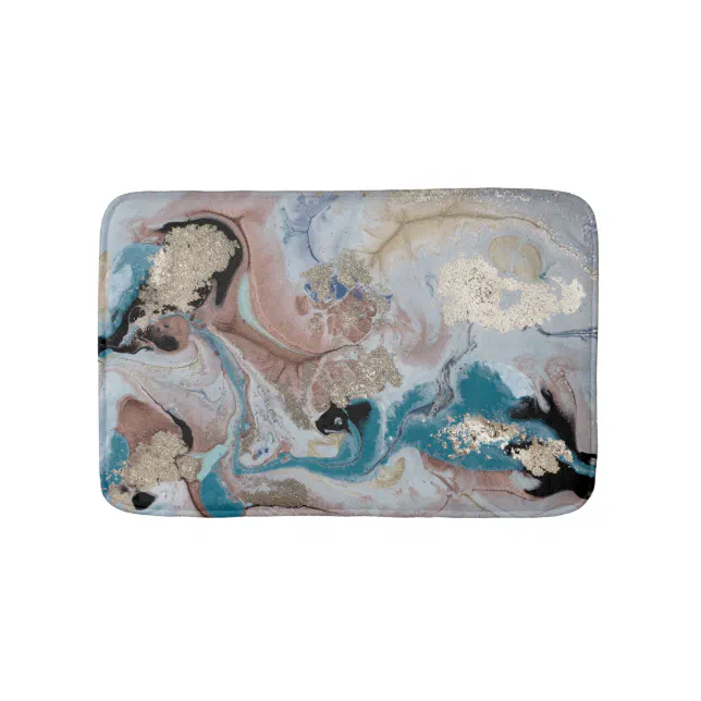 Cool Gold Marble Texture Bath Mat | Zazzle