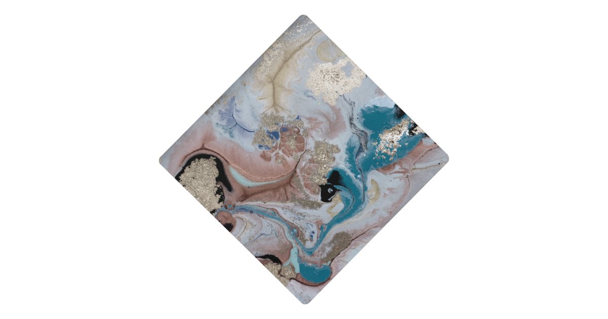 Cool Gold Marble Texture Graduation Cap Topper | Zazzle