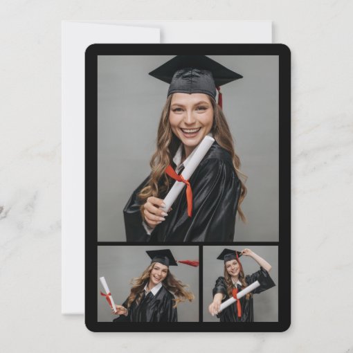 Cool Graduate Cutout Photo Modern Graduation Party Invitation | Zazzle