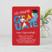 Cool Graduate Cutout Photo Modern Graduation Party Invitation | Zazzle