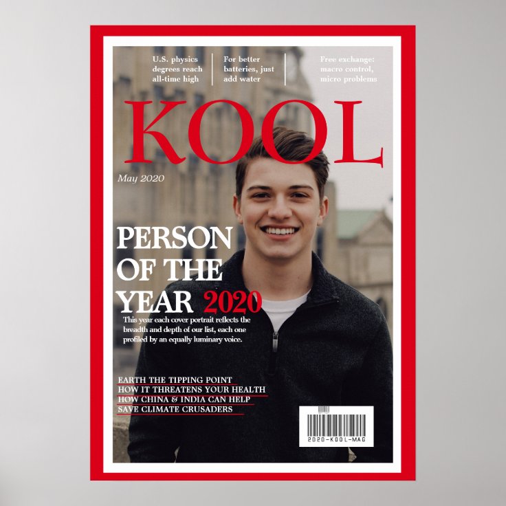 Cool Graduation Fake Magazine Cover Photo Poster | Zazzle