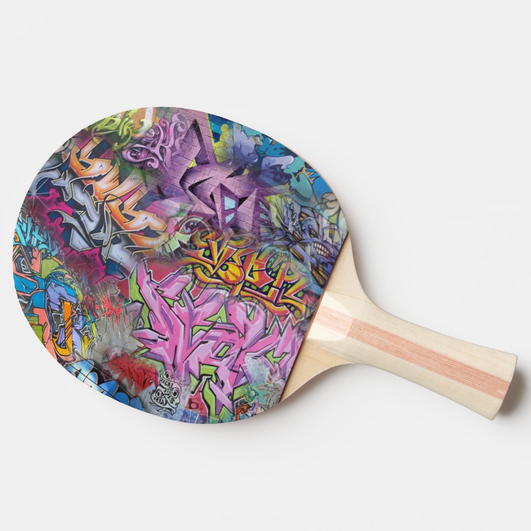 Cool Graffiti Street Art Abstract Ping Pong Paddle | Zazzle