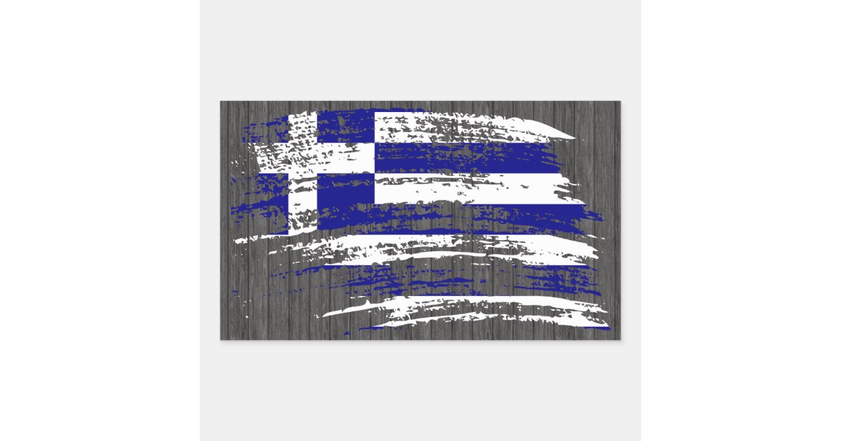 Cool Greek flag design Rectangular Sticker | Zazzle
