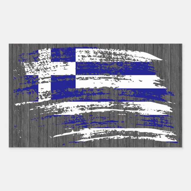 Cool Greek flag design Rectangular Sticker | Zazzle