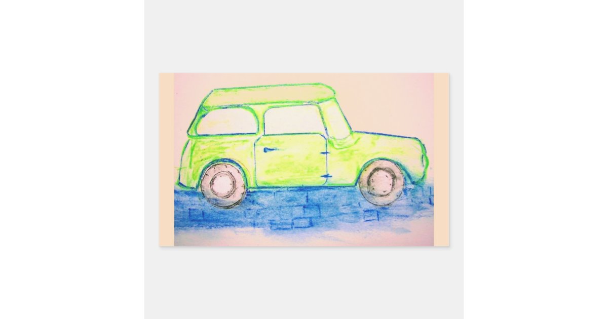 Cool Green Car Rectangular Sticker | Zazzle