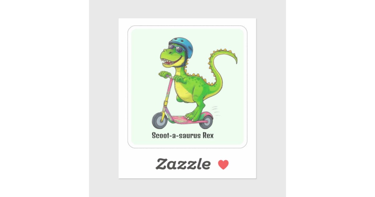 Cool Green Dinosaur Sticker | Zazzle