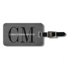 Cool Grey Black Bold Monogram Luggage Tag | Zazzle