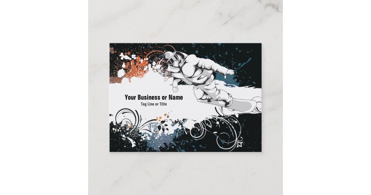 Cool Grunge Snowboard Business Card | Zazzle