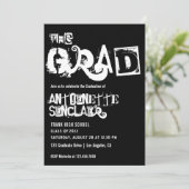 Cool Grunge Typography Graduation Party Invitation | Zazzle