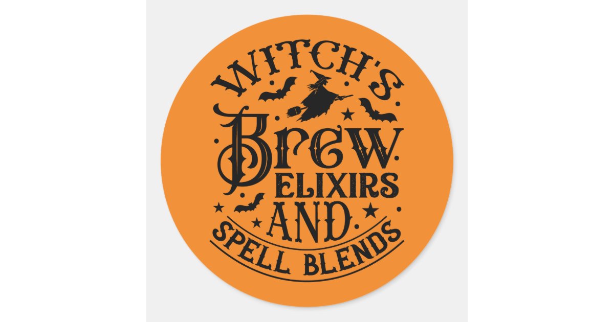 Cool Halloween witches Brew Classic Round Sticker | Zazzle