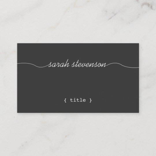 Cool, Handwritten Script, Simple Black Writer Business Card | Zazzle.com