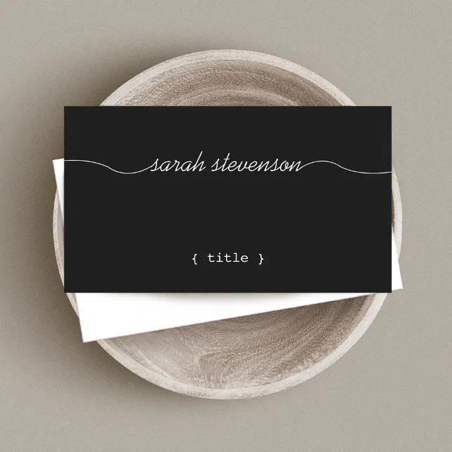 Cool, Handwritten Script, Simple Black Writer Business Card | Zazzle