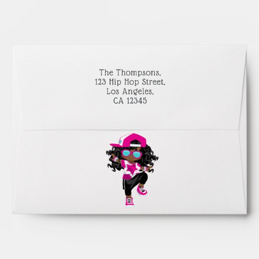 Cool Hip Hop African American Rap Girl Break Dance Envelope | Zazzle