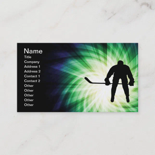 Cool Hockey Player Business Card | Zazzle