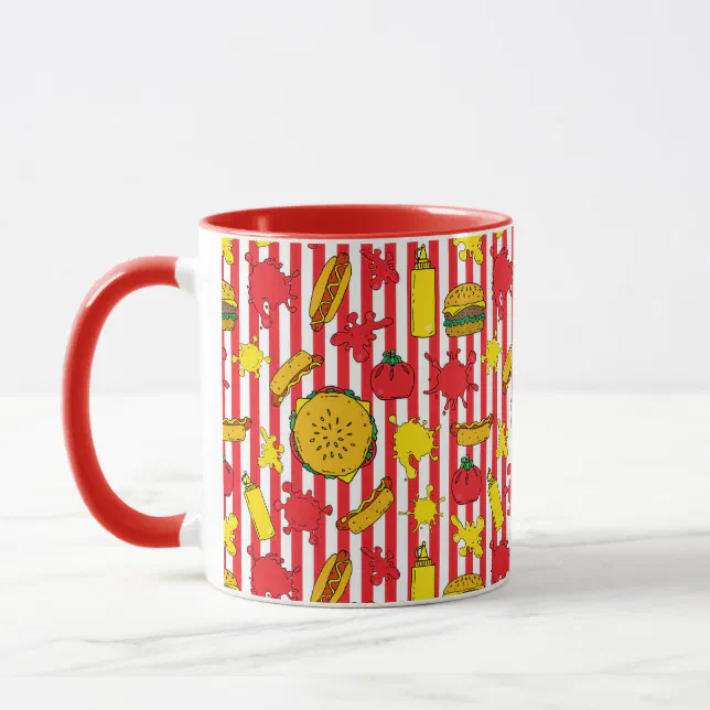 Cool Hot Dog Mustard Burger Ketchup BBQ Party Mug | Zazzle