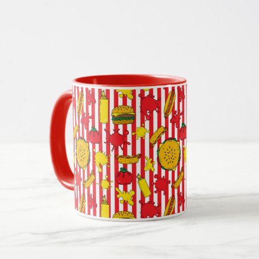Cool Hot Dog Mustard Burger Ketchup BBQ Party Mug | Zazzle