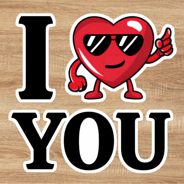 Cool I Heart You I Love You Valentine's Day Sticker | Zazzle