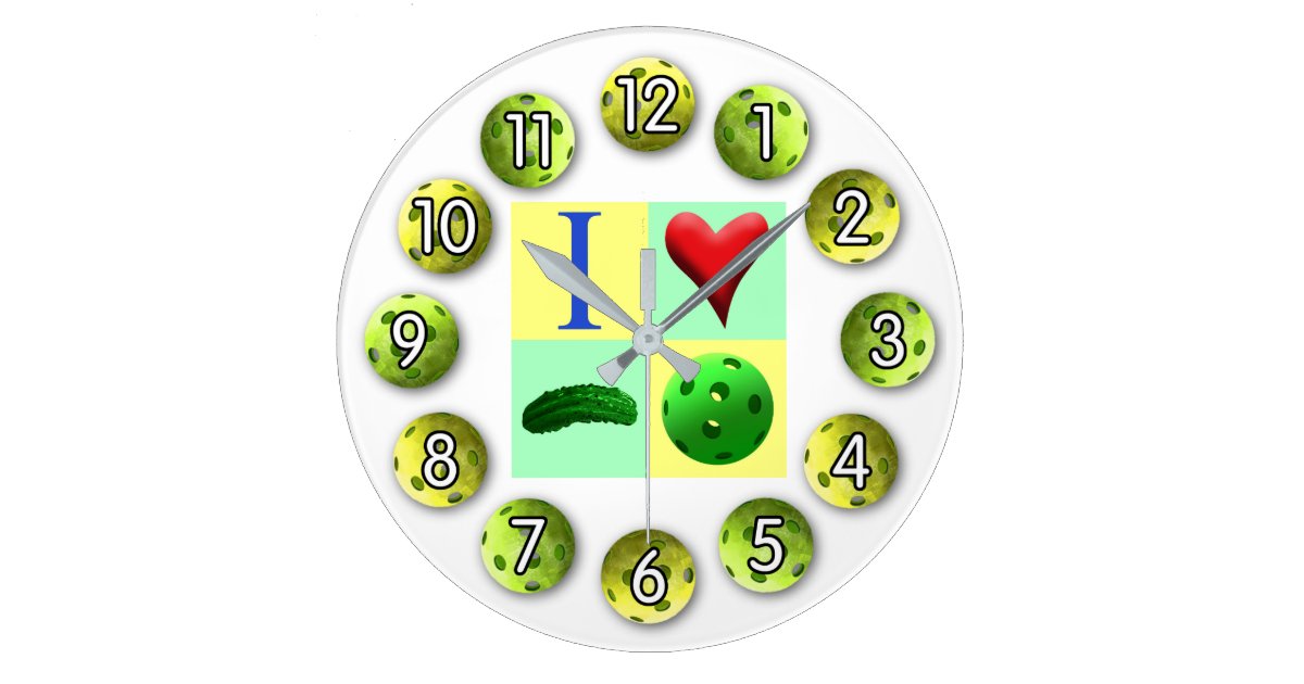 Cool I love Pickleball Clock | Zazzle.com