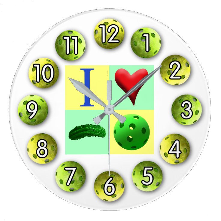 Cool I love Pickleball Clock | Zazzle