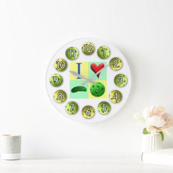 Cool I love Pickleball Clock | Zazzle