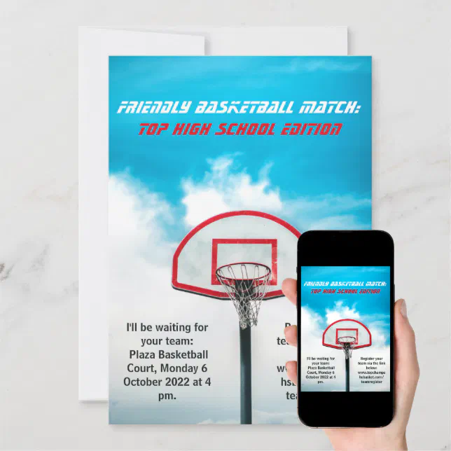 cool invitation postcard: highschool tournament | Zazzle