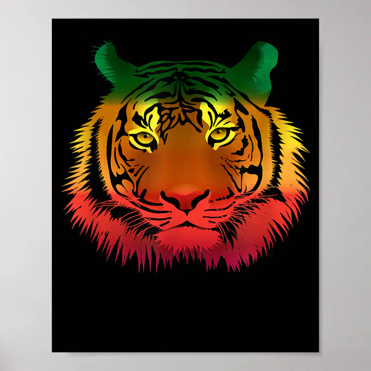 Cool Jamaican Tiger Flag Poster | Zazzle
