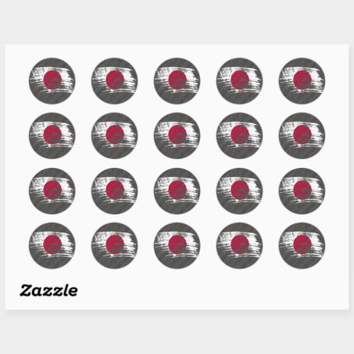 Cool Japanese flag design Classic Round Sticker | Zazzle