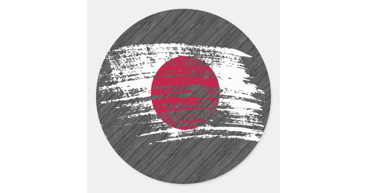 Cool Japanese flag design Classic Round Sticker | Zazzle