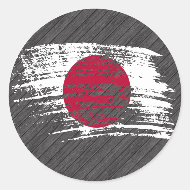 Cool Japanese flag design Classic Round Sticker | Zazzle