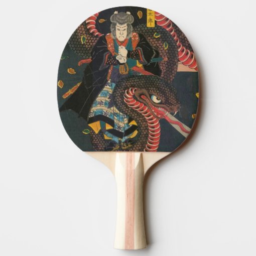 Cool Japanese Giant Snake Monster Ping Pong Paddle | Zazzle